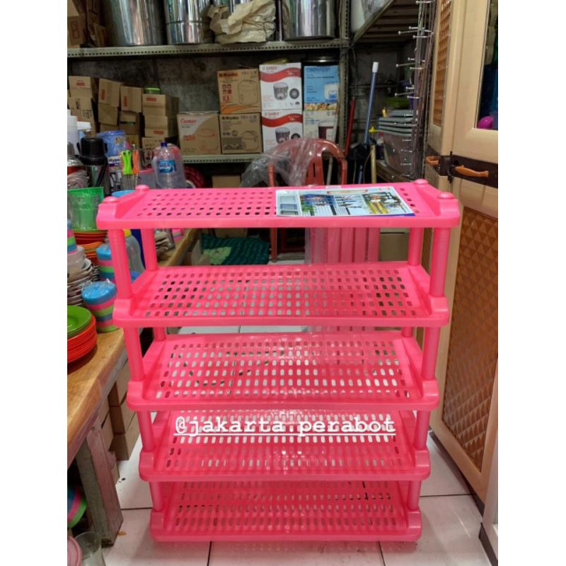 Jual SHINPO-Rak Sepatu Plastik Susun 3-4-5 Besar ( Model Miring ...