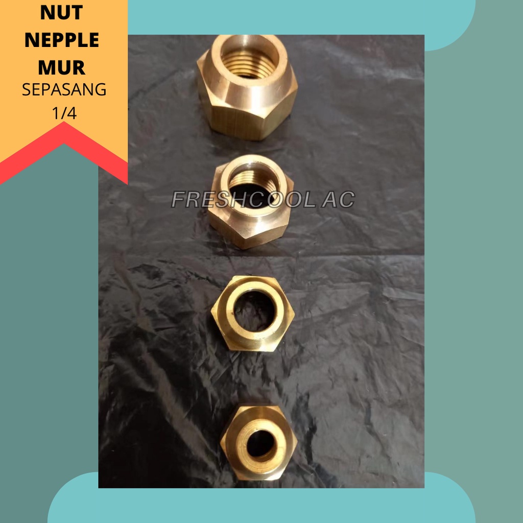 Jual NUT / NEPPLE / MUR UKURAN 1/4" DAPAT 2 (DEPAN BELAKANG) | Shopee ...