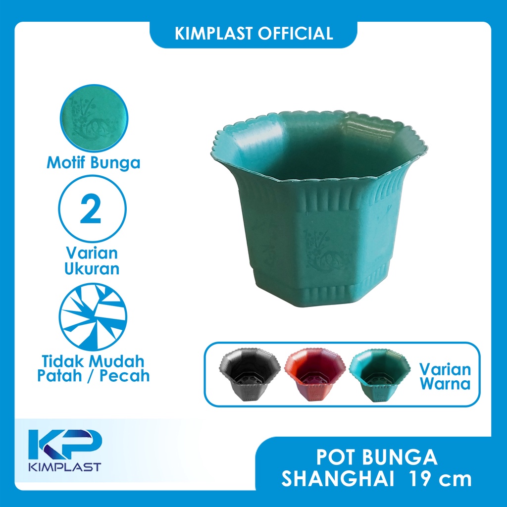 Jual KIMPLAST Pot Shanghai 19 cm/ Pot Bunga / Pot Bunga Plastik / Pot ...