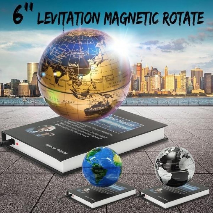 Jual Magnetic Levitation Rotate Floating 360 Globe with Book Magnetic ...