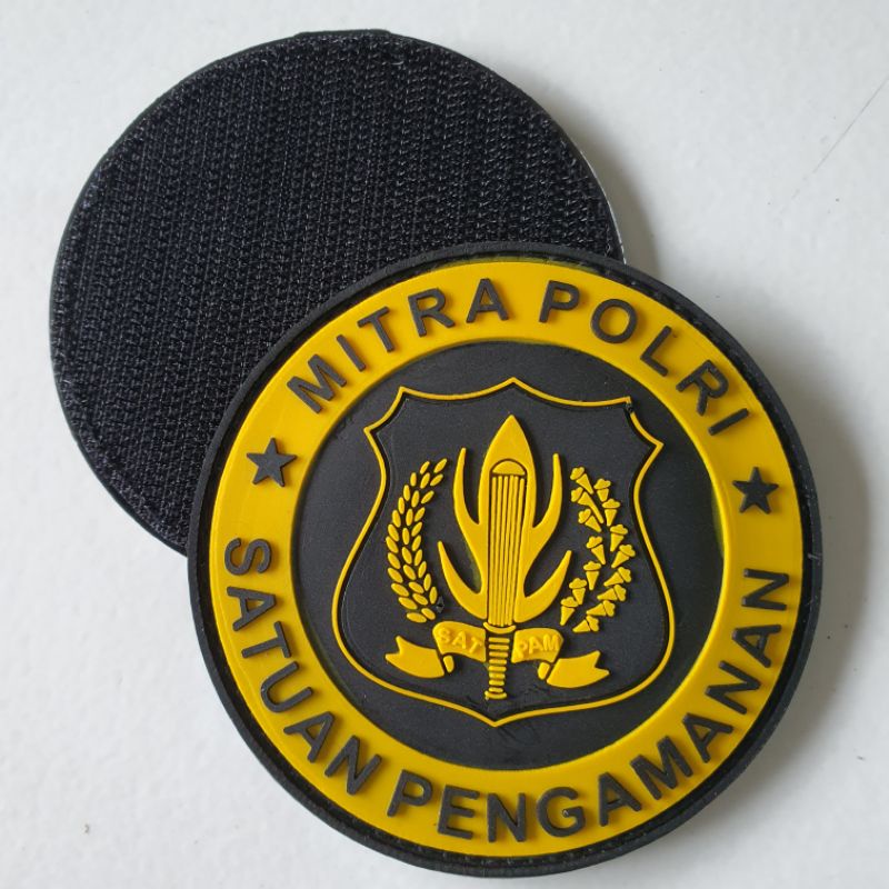 Jual PATCH RUBBER LOGO MITRA POLRI/SECURITY/SATPAM/TEMPELAN EMBLEM ...