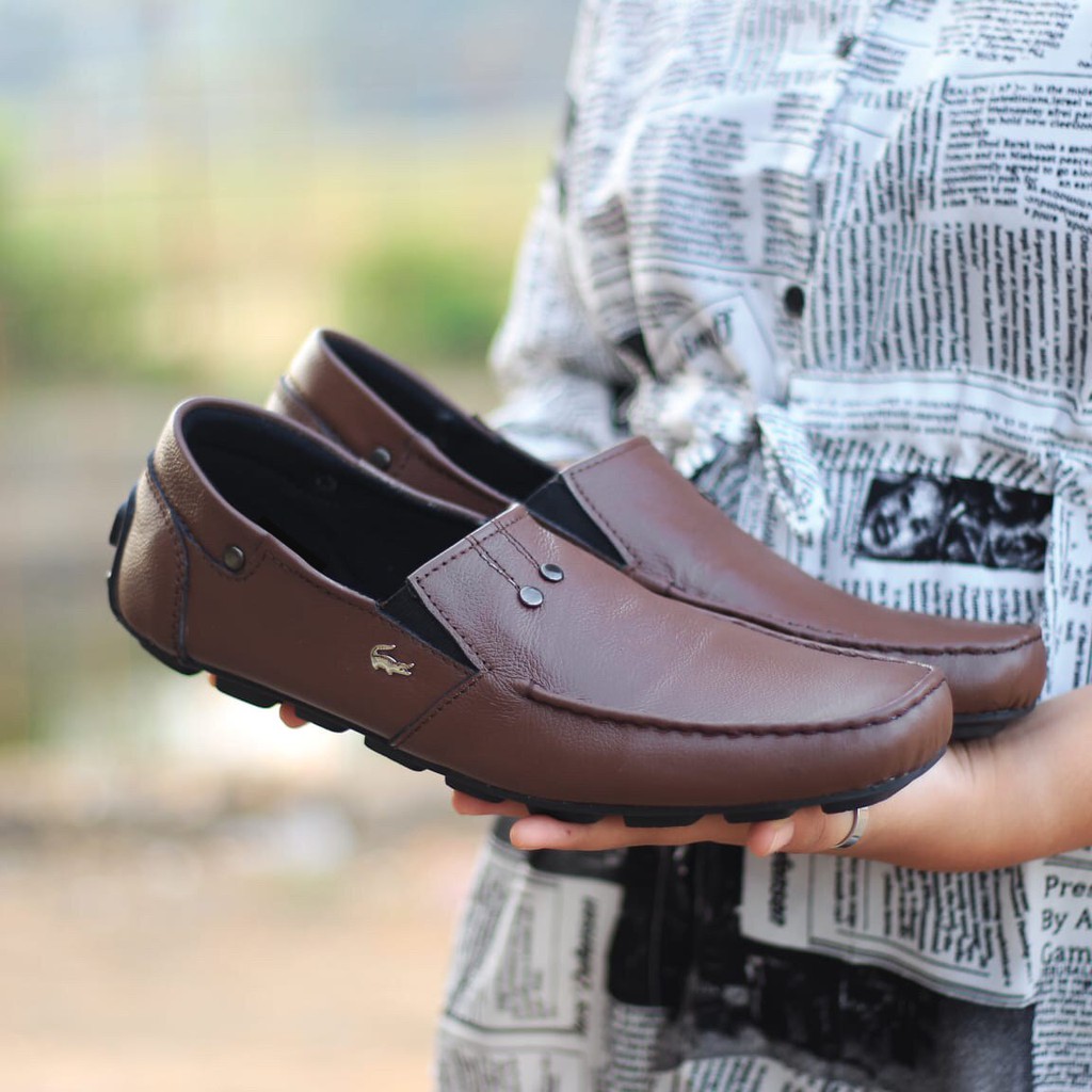 Jual Sepatu Slip On Slop Pria Kulit Asli LACOSTE 11S Original Handmade ...