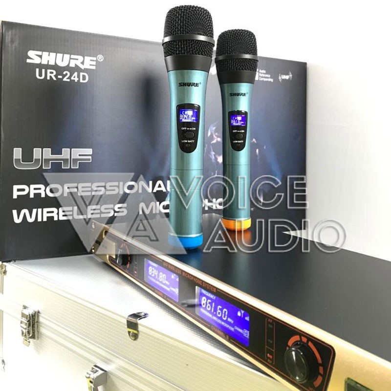 Jual Mic Wireless Shure UR24D UR 24D UR-24D UHF 2 Mic Pegang Koper ...