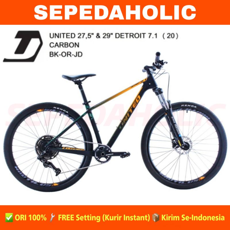 Jual Sepeda Gunung 27.5 & 29 Inch MTB UNITED DETROIT 7.1 Carbon 12 ...