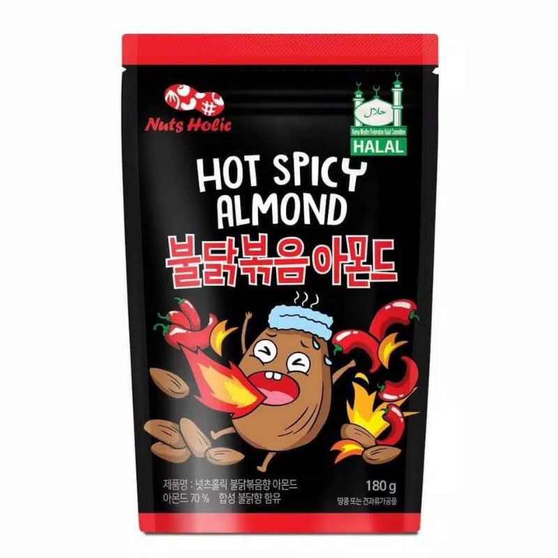 Jual NUTS HOLIC Honey Butter Almond, Strawberry, Spicy Korea 180 Gram ...