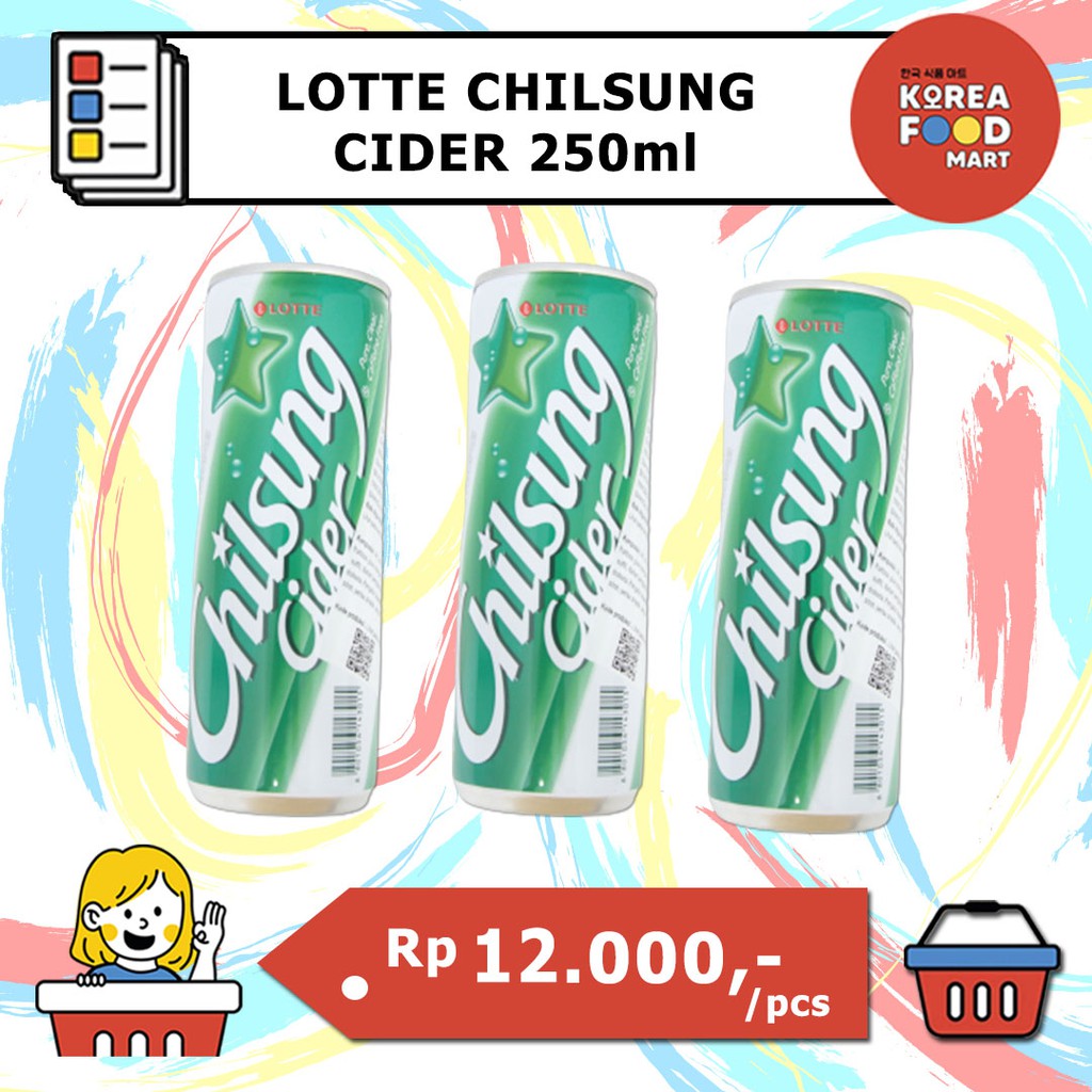 Jual LOTTE CHILSUNG CIDER 250 ml / MINUMAN KOREA | Shopee Indonesia
