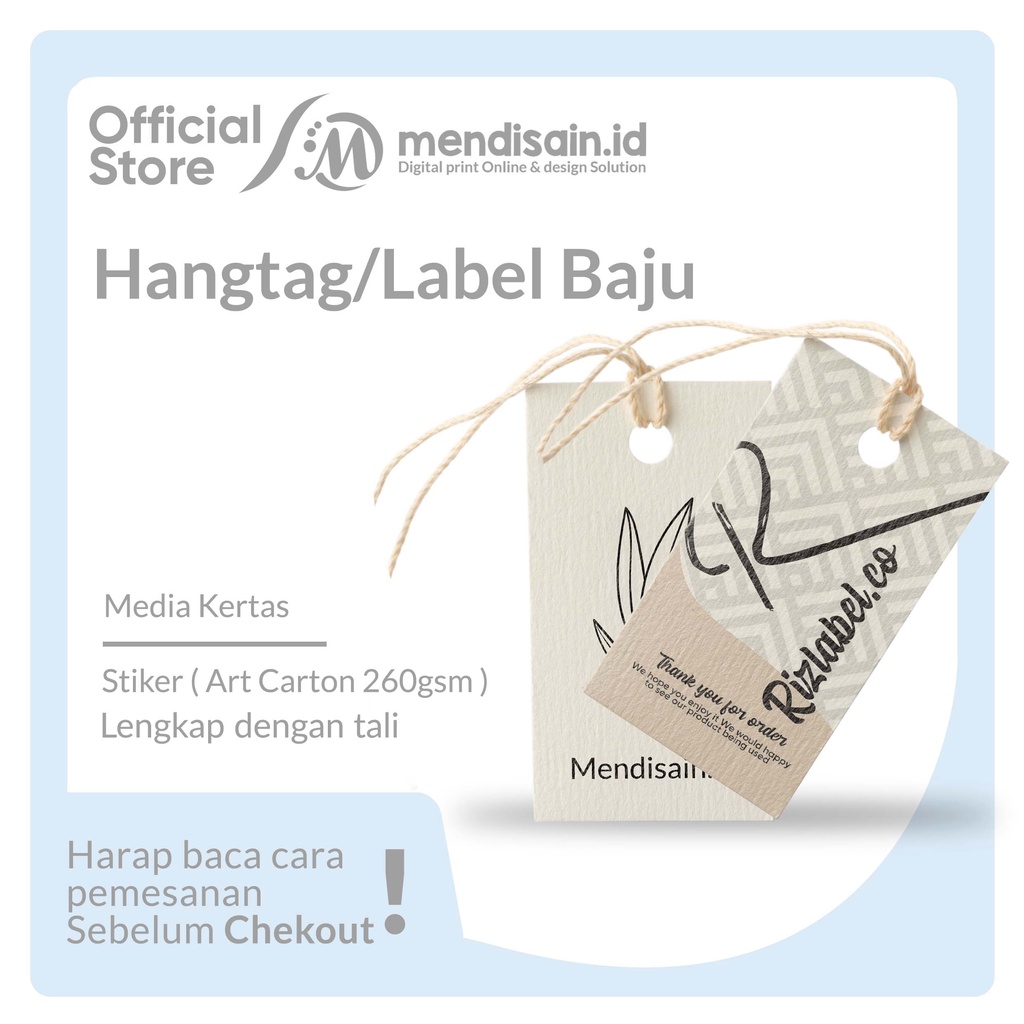 Jual Hang Tag Baju - Cetak Hangtag - Hangtag baju Custom - Cetak ...