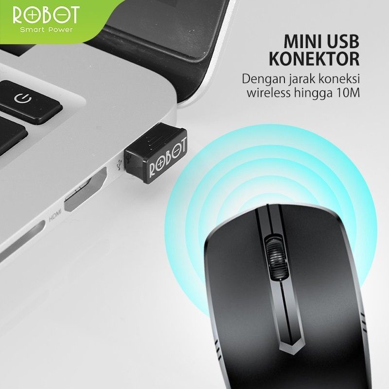 Jual MOUSE WIRELESS SILENT CLICK ROBOT M205 ORIGINAL GARANSI RESMI ...