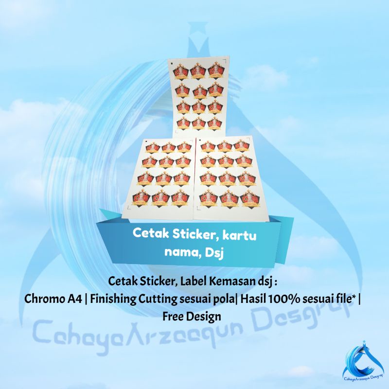 Jual CETAK STICKER CHROMO A4/A3 CUTTING PUTUS | Shopee Indonesia