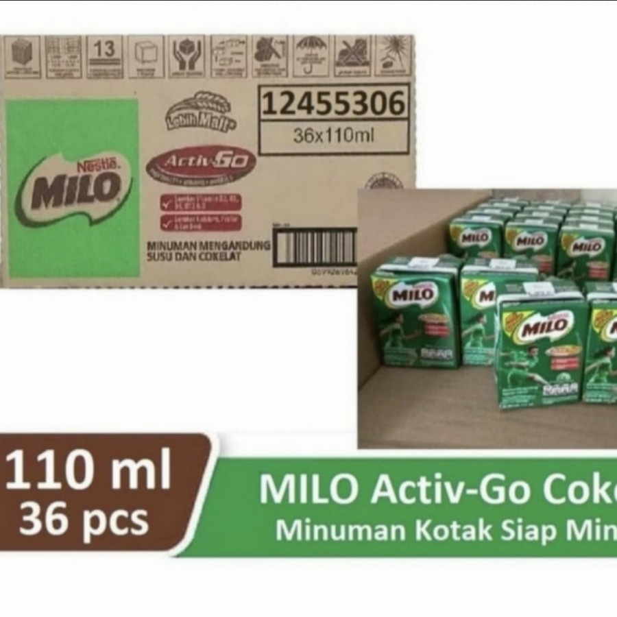 Jual Milo Susu UHT Coklat Activ Go 110 Ml 1 Dus 36 Pcs | Shopee Indonesia