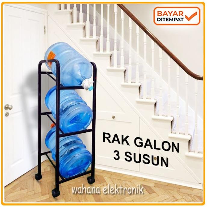 Jual Rak Galon Besi / Roda Galon Aqua 3 Susun Ekonomis Kuat Dan Kokoh ...