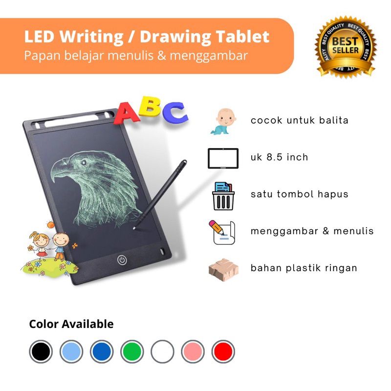 Jual LED Writing Tablet Drawing Board Tab Alat Tulis Papan Pen Layar 8 ...