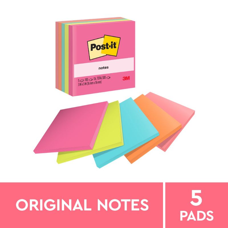 Jual 3M Post-it Sticky Notes 3x3 (5 Pads x 100 Lembar) - Poptimistic ...