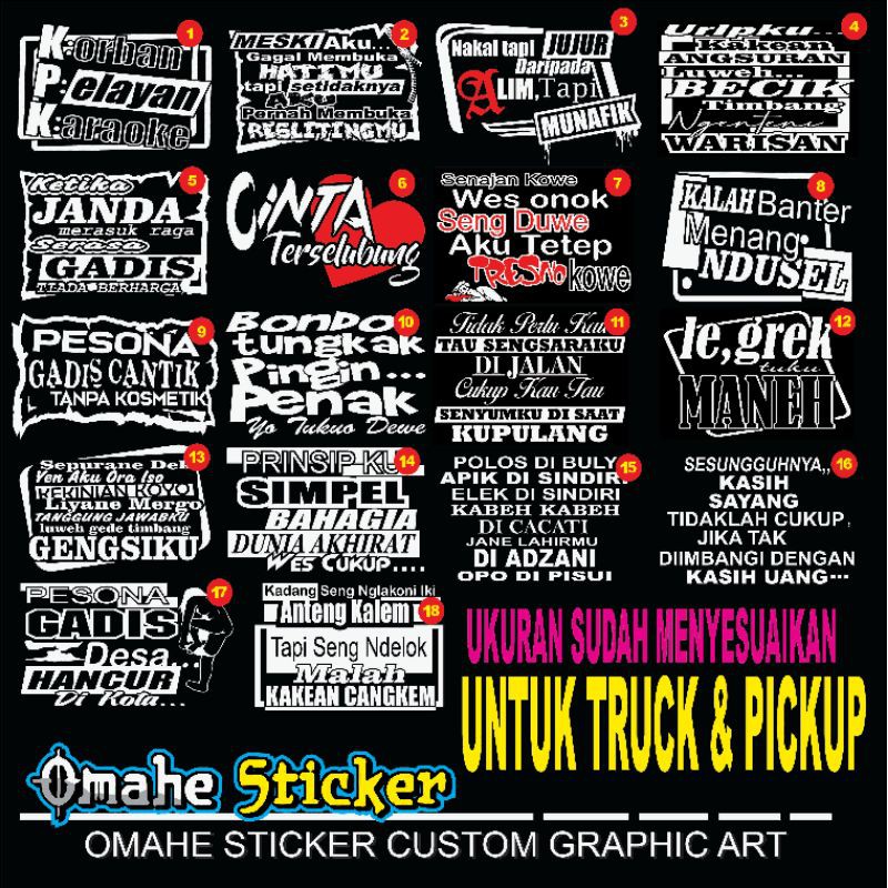 Jual Sticker Cutting kaca samping mobil pickup L300 granmax Truck ...