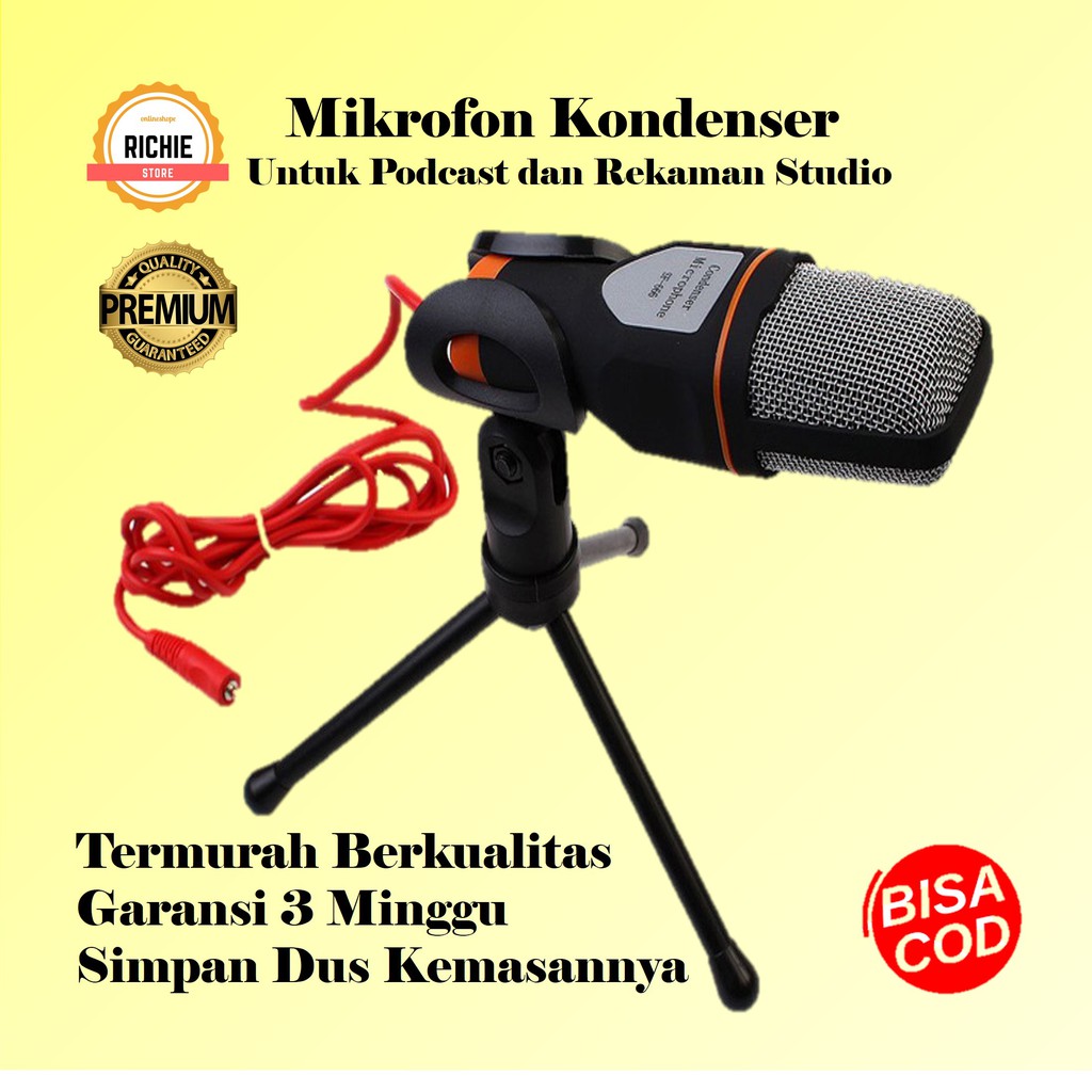 Jual Alat Rekaman Podcast Mikrofon Kondenser Studio dengan Stand ...