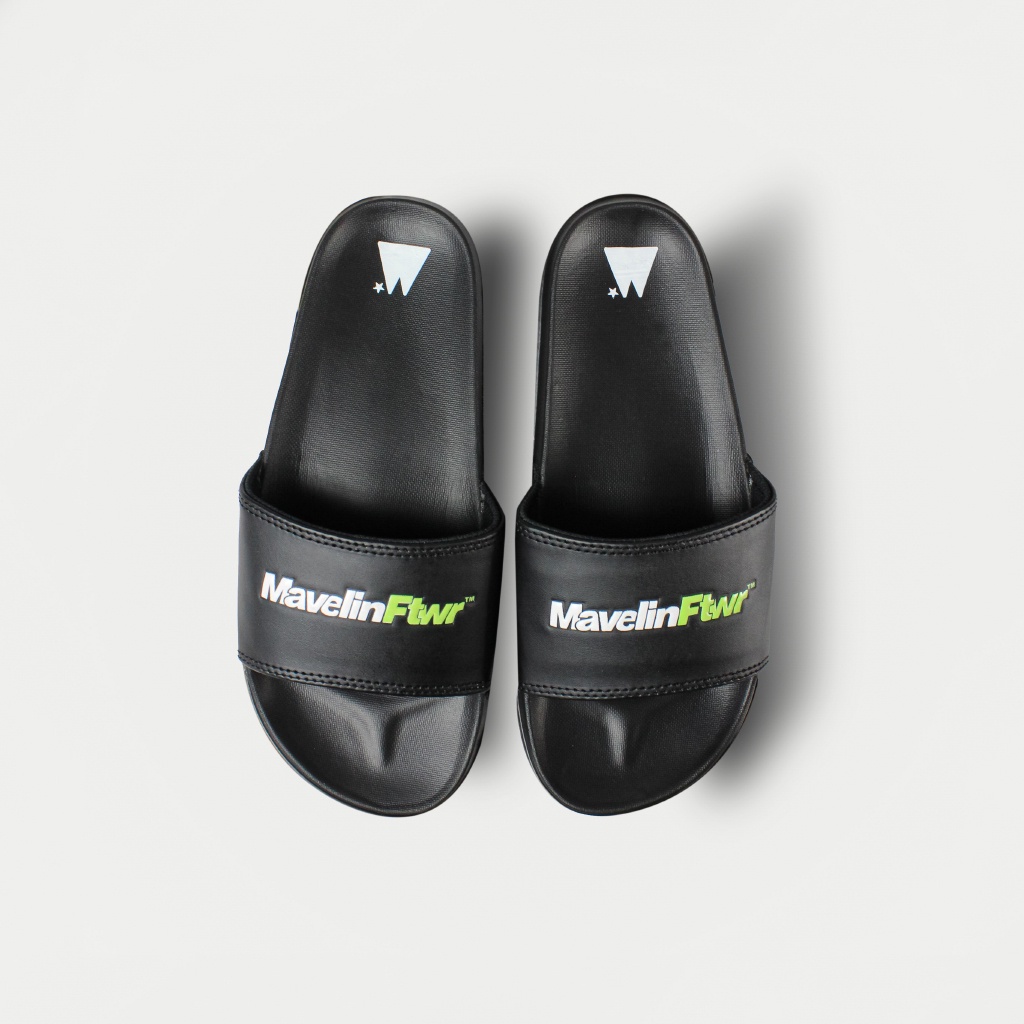 Jual Mavelin - MavelinFTWR White Green | Slippers Slide | Sandal Pria ...