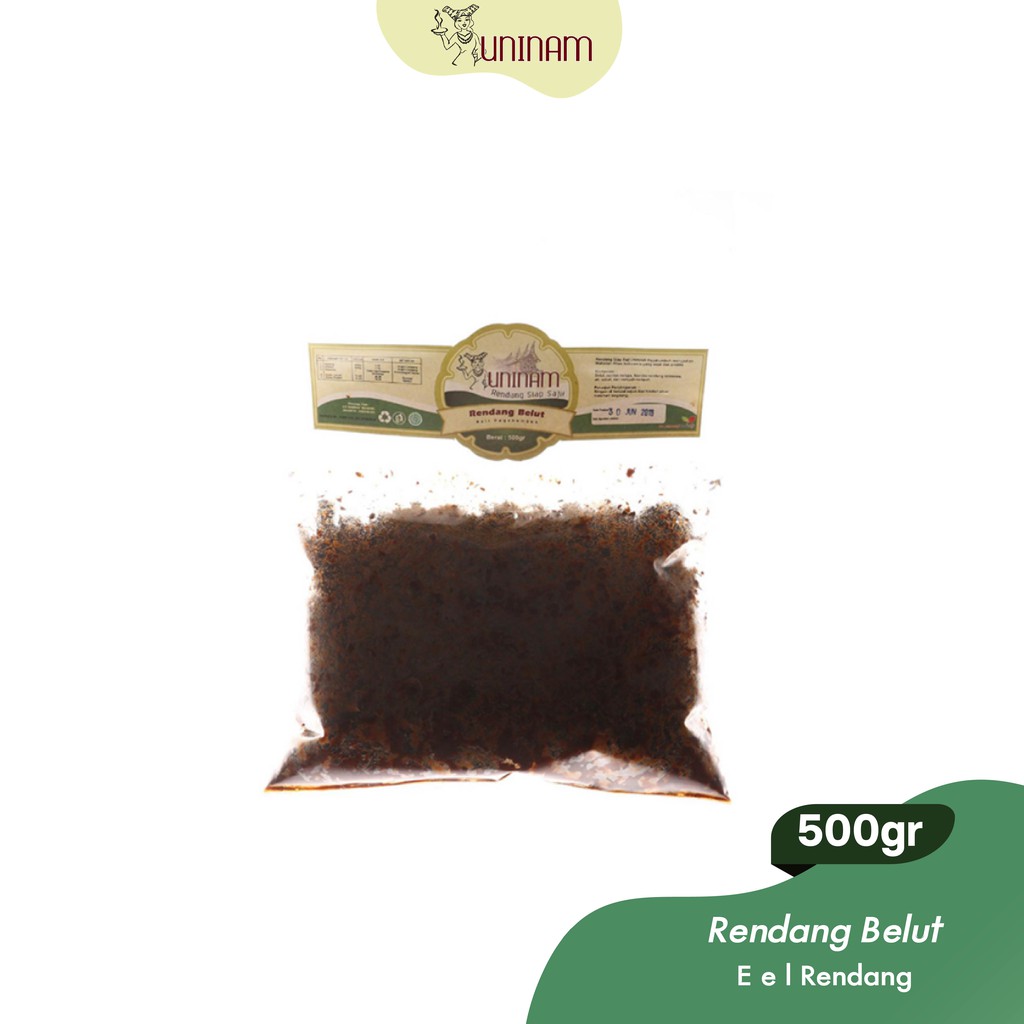 Jual UniNam Rendang Belut 500gr / Rendang Padang Makanan Kemasan ...