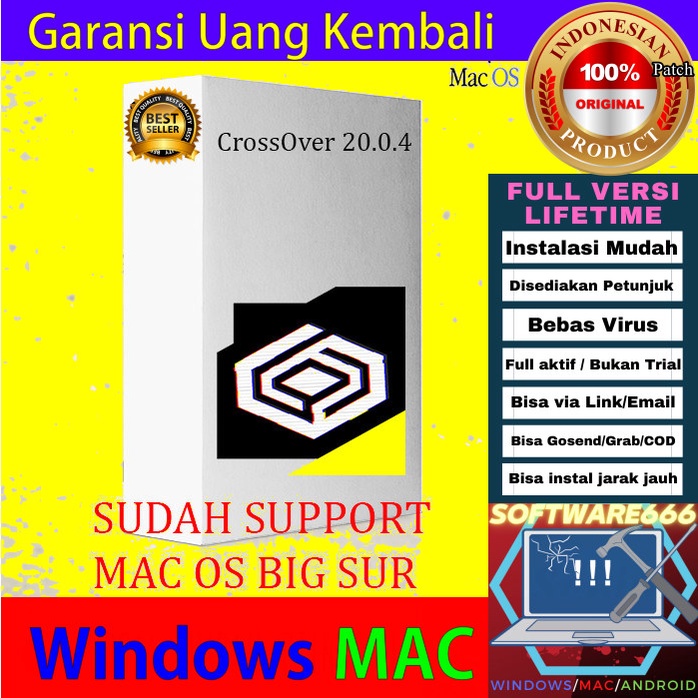 Jual Software Membuka Aplikasi Win di Mac: CrossOver 20 [Mac] | Shopee Indonesia