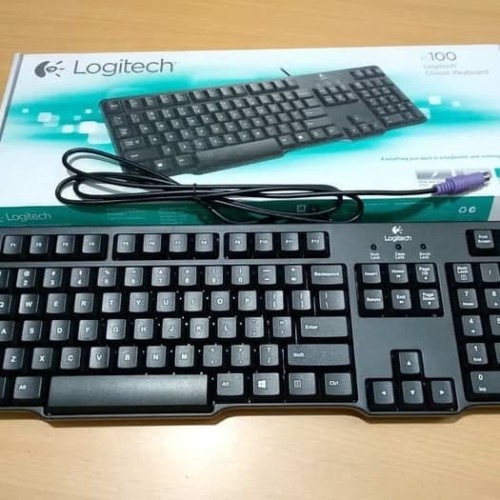 Jual Logitech Classic Keyboard K100 Black PS2 - Resmi | Shopee Indonesia