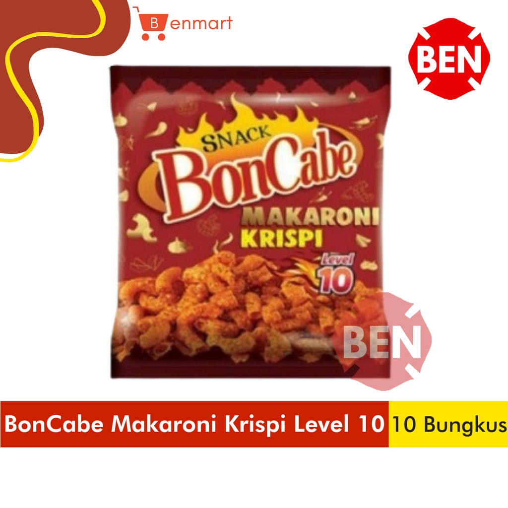 Jual Snack BonCabe Makaroni Krispi LEVEL 10 1 Renceng 10 Sachet 30gr ...