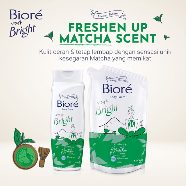 Jual BIORE BRIGHT BODY FOAM FRESHEN UP MATCHA | Shopee Indonesia