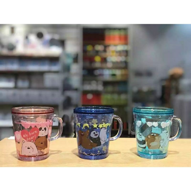 Jual MINISO Watter Glass We Bare Bears / gelas kaca we bare bears / mug ...