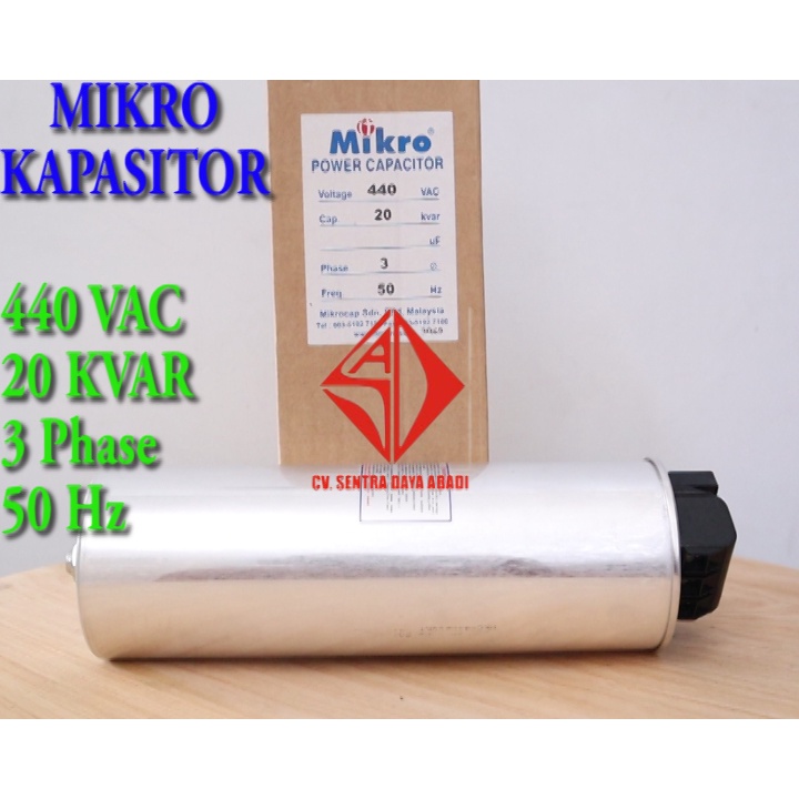 Jual Capacitor Bank 20kVAr 440V 50Hz Mikro MKC-440200KT | Shopee Indonesia