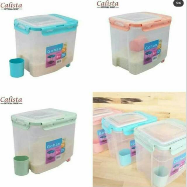 Jual CALISTA RISE BOX 5 LITER/TEMPET BERAS CALISTA GOHAN 5 LITER ...
