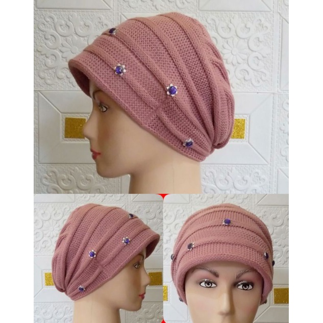 Jual kerpus ibu ibu ciput rajut nenek premium payet terbaru | Shopee ...