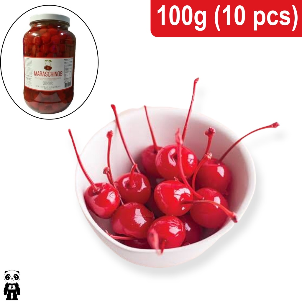 Jual Maraschino Cherry 100g (10pcs) Ceri Merah dengan tangkai | Shopee ...