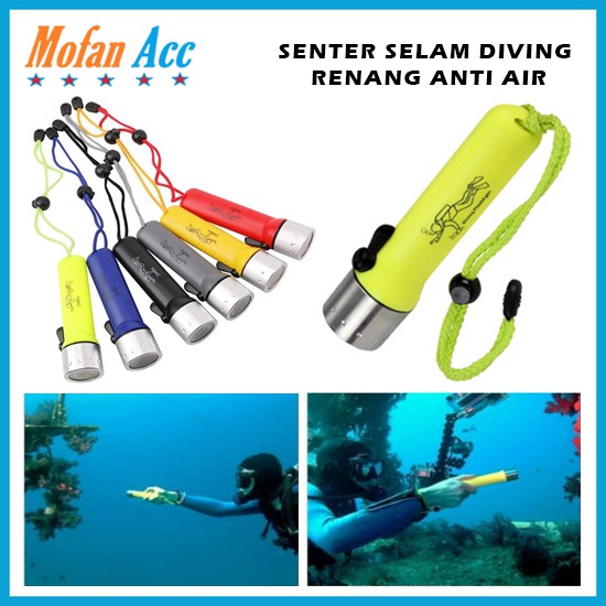 Jual Senter Selam Flashlight For Diving CREE 3W LED Lampu Anti Air Cahaya Tahan Dalam Laut ...