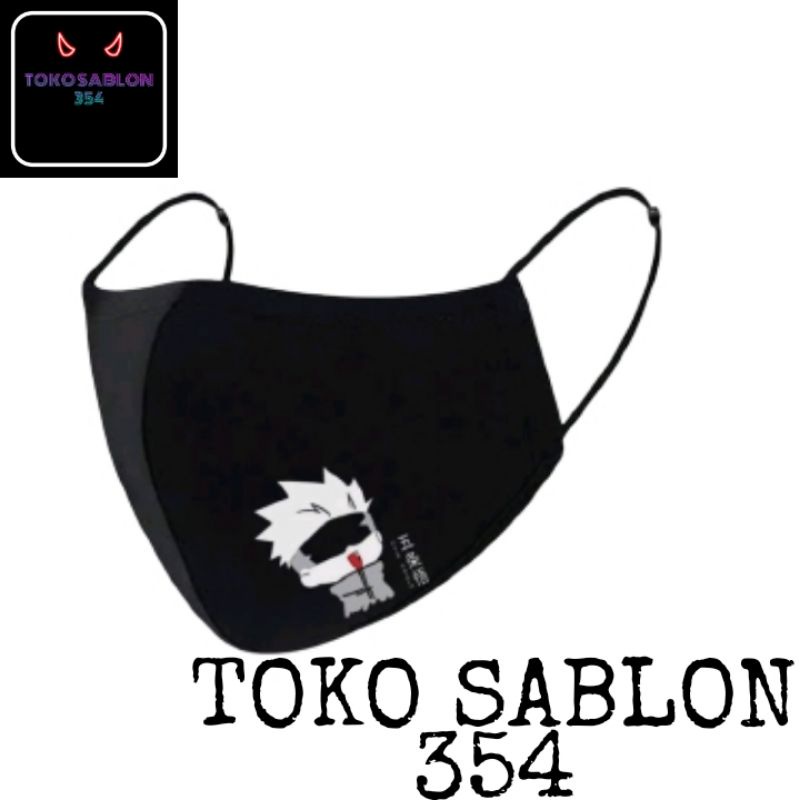 Jual Masker SATORU GOJO mask anime / 3ply katun 3 lapis earloop ...