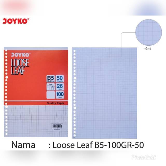 Jual Loose leaf B5 100 gram Joyko KERTAS FILE Grid Dotted POLOS | Shopee Indonesia