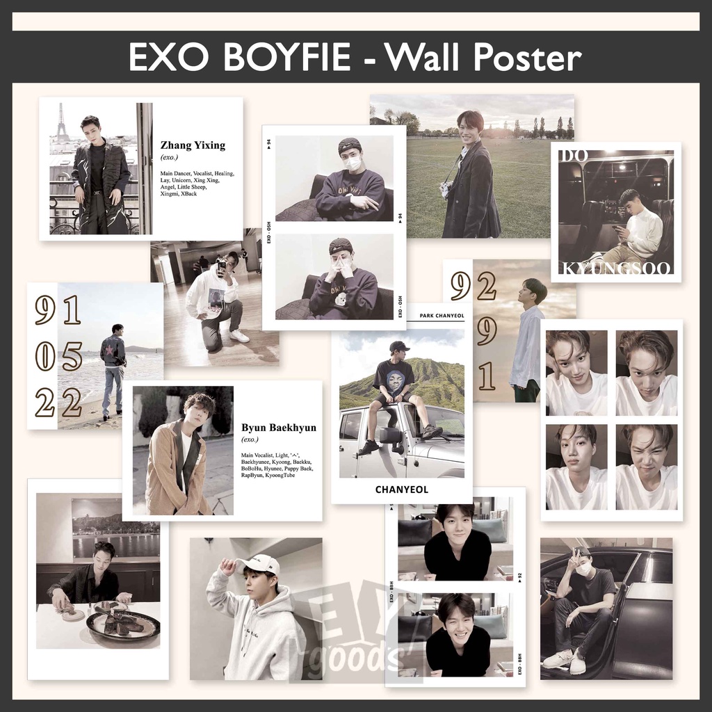 Jual Wall Decor EXO BOYFIE Boyfriend Material walldecor Art print ...