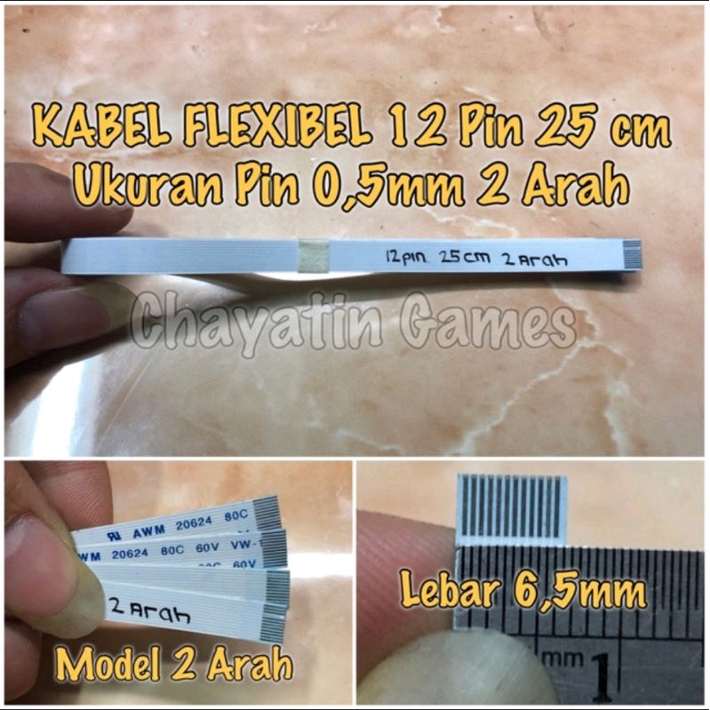 Jual Kabel Flexibel 12 Pin 2 Arah Panjang kabel 24,5 cm ( 0,5 mm ...