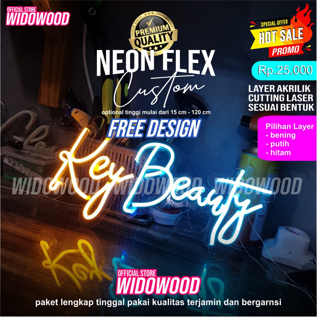 Jual PROMO PREMIUM Neon Flex Neon Sign Akrilik Custom Nama dan Logo ...