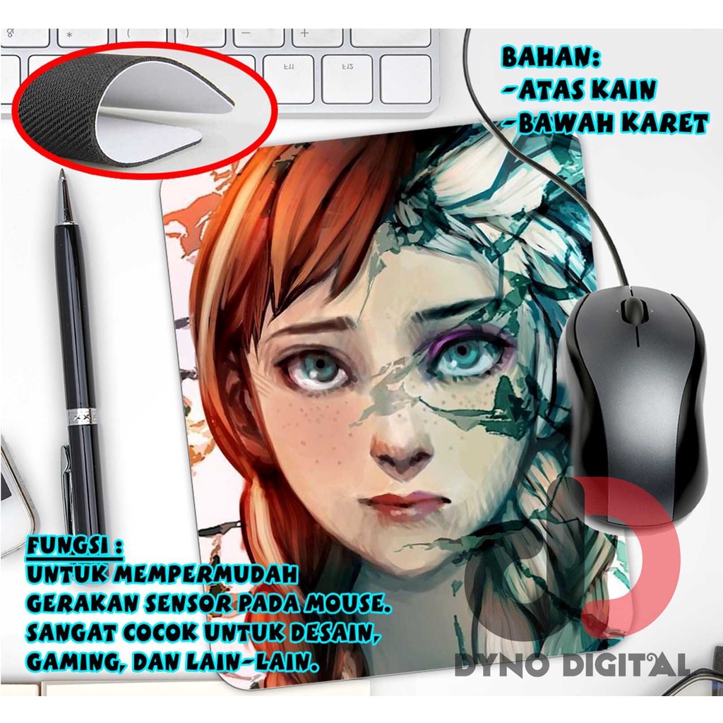 Jual Mouse pad Custom Princess Anna Elsa frozen Disney Game Gaming ...