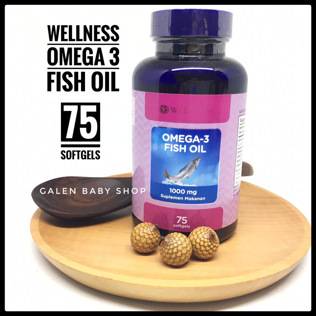 Jual Wellness Omega 3 Fish Oil 1000mg isi 75 Softgels Suplemen Vitamin ...