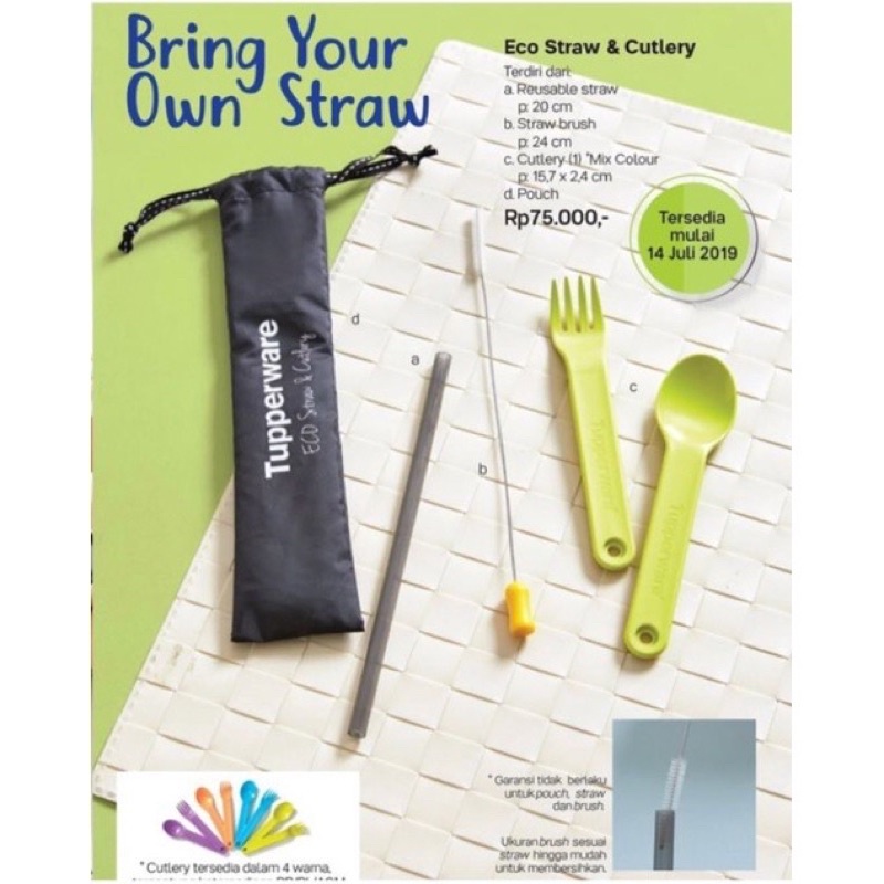 Jual Eco straw dan cutlery(sendok sedotan dan pembersih pipet) | Shopee ...