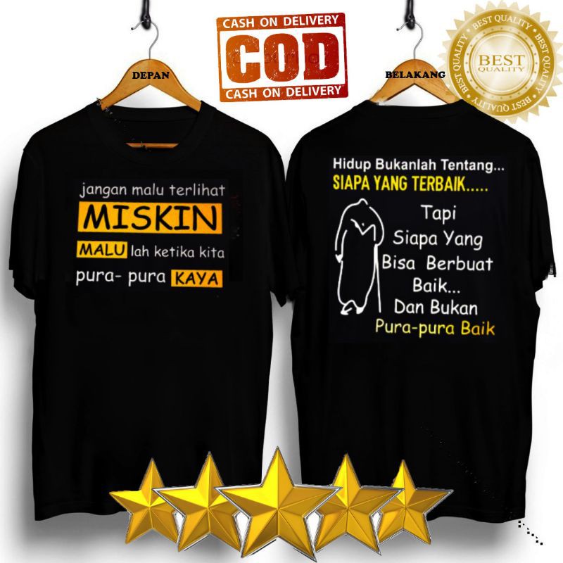 Jual Baju Kaos Tshirt Pria miskin Hitam Distro Lengan Pendek Motif ... Jual Baju Kaos Tshirt Pria miskin Hitam Distro Lengan Pendek Motif ...