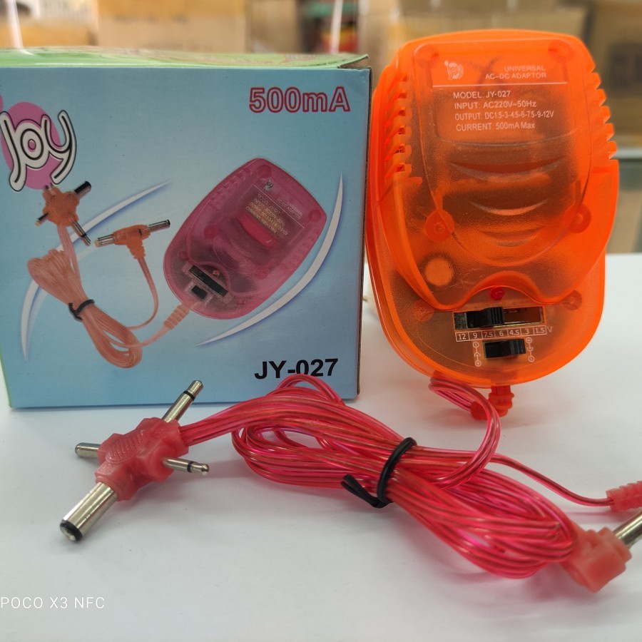 Jual Adaptor 500mA merk JOY Multi Adjustable JY-027 ( 500mA ) | Shopee ...