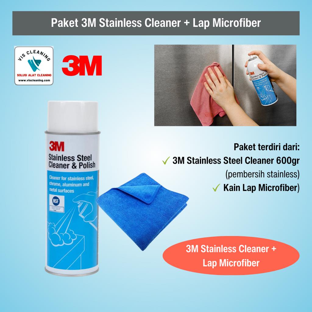 Jual Paket 3M Stainless Cleaner + Lap Microfiber | Shopee Indonesia