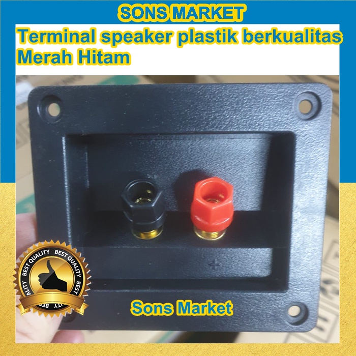 Jual Terminal Speaker Kotak Plastik Terminal Speaker binding post Merah ...