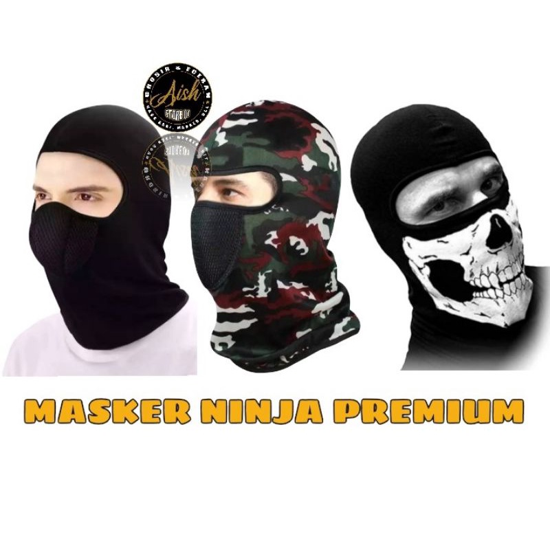 Jual (GROSIR)12 PCS MASKER BALACLAVA NINJA MASK / MASKER MOTOR FULL ...
