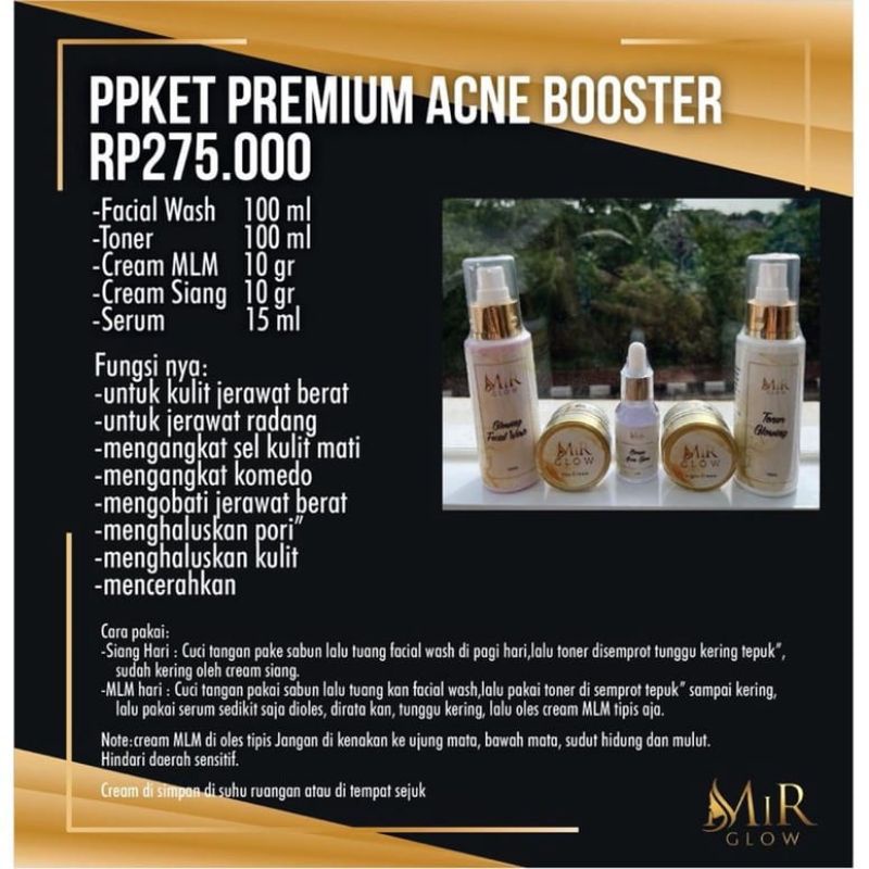 Jual MIR GLOW PAKET ACNE + SERUM (Toner acne) | Shopee Indonesia