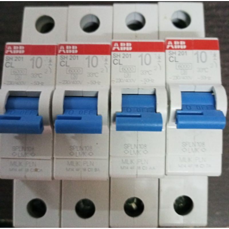 Jual MCB ABB 10A ORIGINAL BIRU PLN TYPE 201 | Shopee Indonesia
