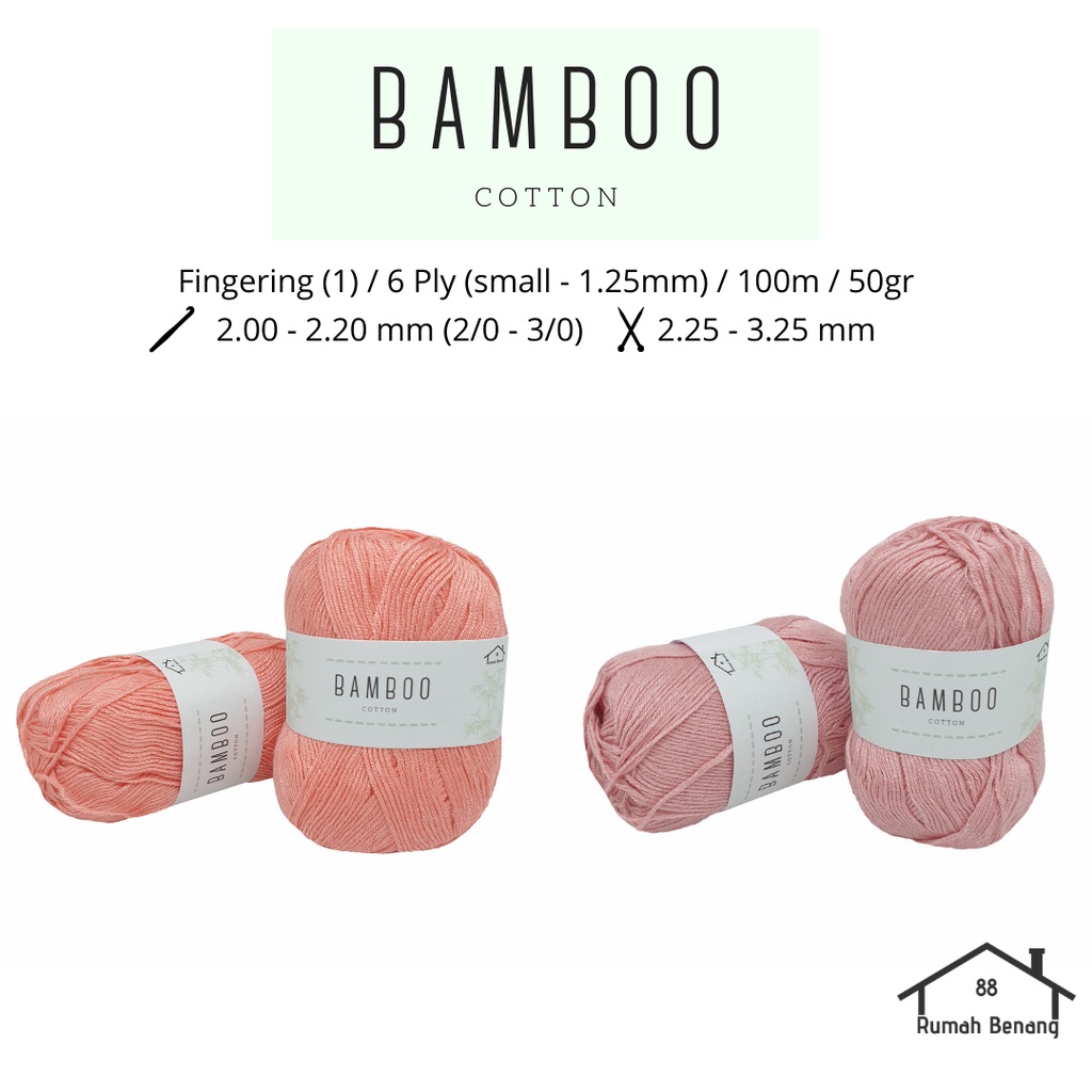 Jual RB88 Benang Rajut BAMBOO Cotton/Katun Bambu - Small Ply - Salem ...