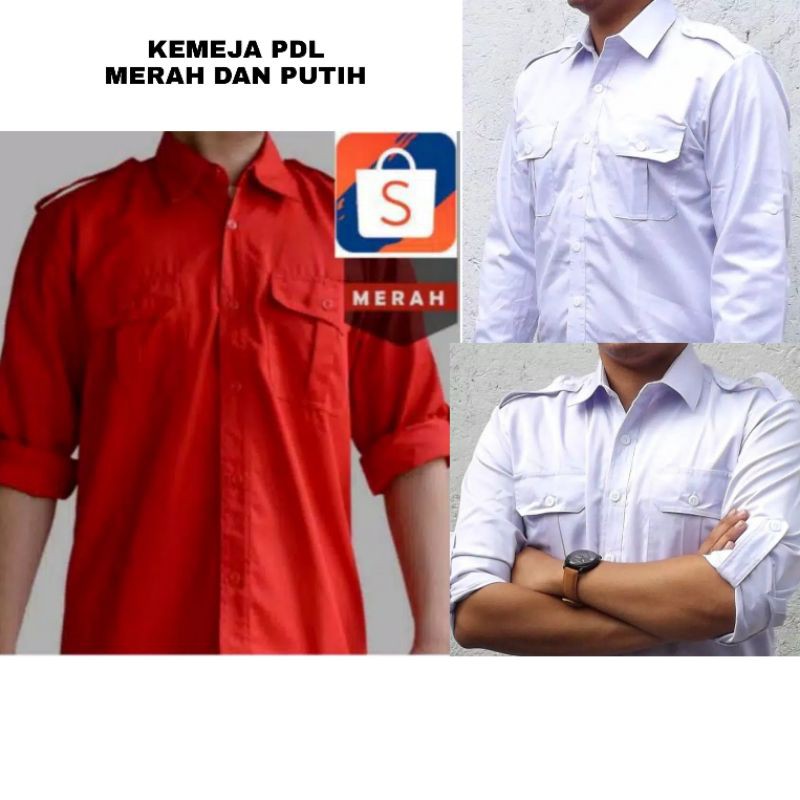 Jual Kemeja Pdl Pria outdoor Tactical Lapangan Warna Putih Merah Lengan ...