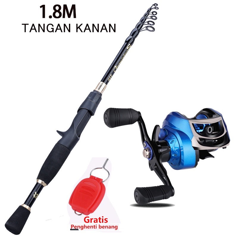 Jual Sougayilang Set Pancing Portabel 1,8 M-2.4M Joran Pancing tongkat pancing teleskopik trout ...