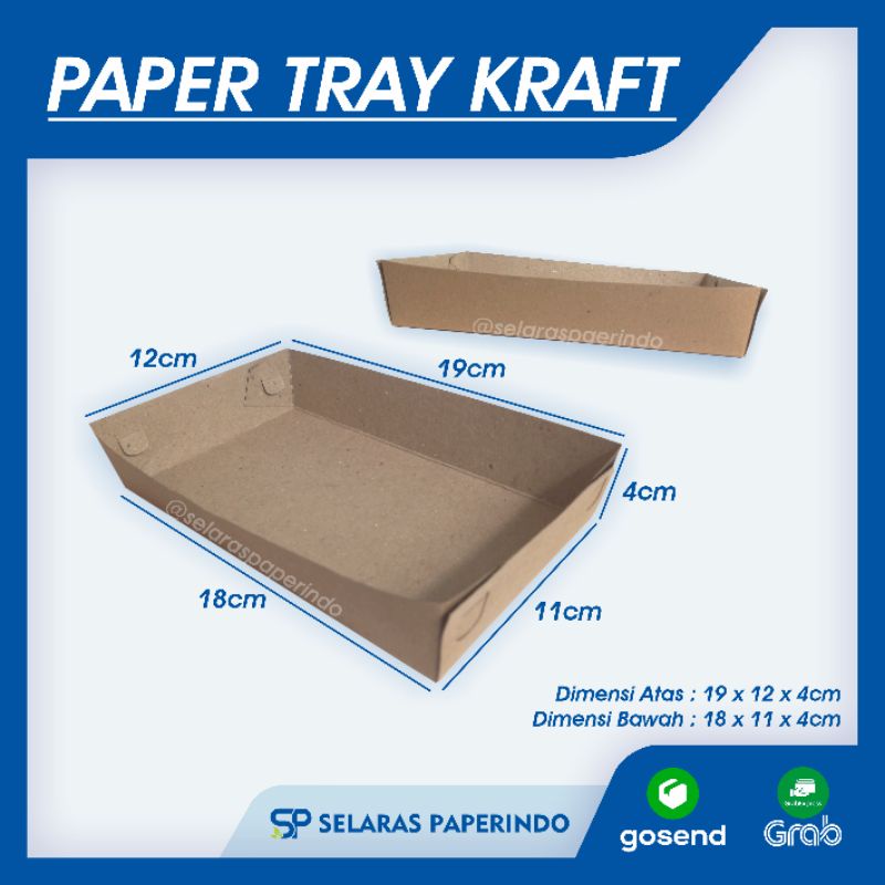 Jual ISI 50pcs | PAPER TRAY 18x11x4cm KRAFT - FOOD TRAY - ALAS MAKAN ...